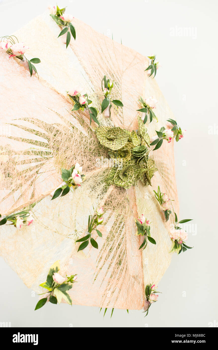 Floral decorated parasol Stock Photo - Alamy