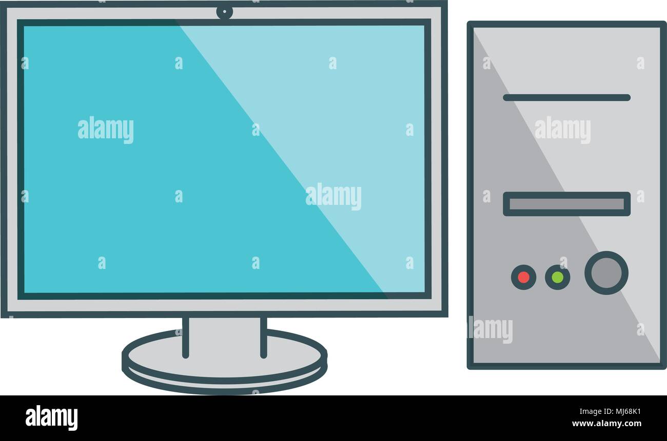 desktop computer isolated icon Stock Vector Image & Art - Alamy
