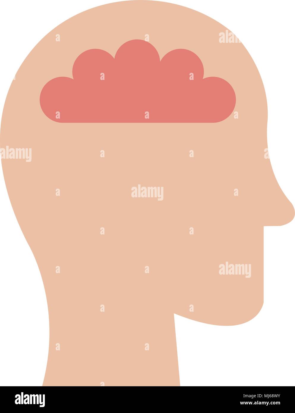 human profile with brain Stock Vector Image & Art - Alamy