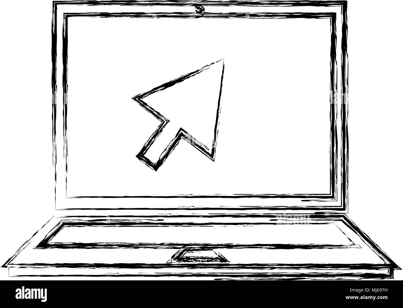 computer laptop with arrow cursor Stock Vector Image & Art - Alamy