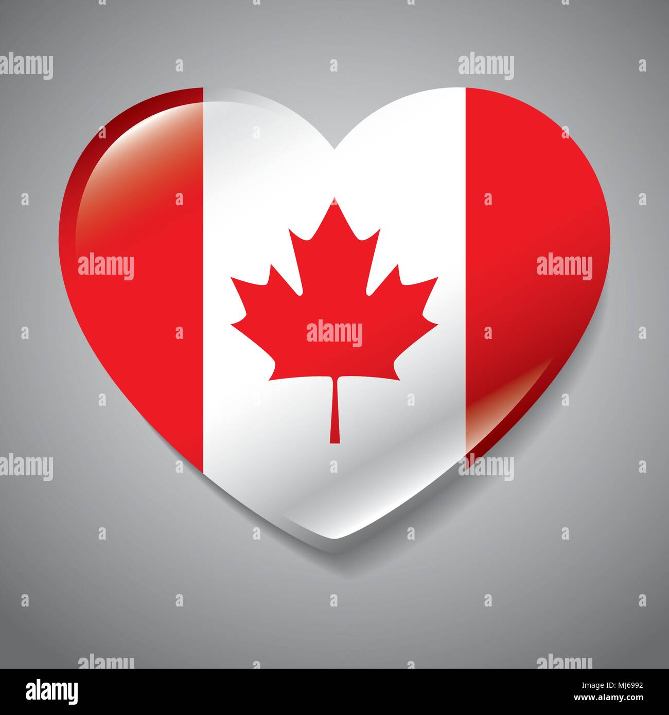 canada flag with heart shape Stock Vector Image & Art - Alamy