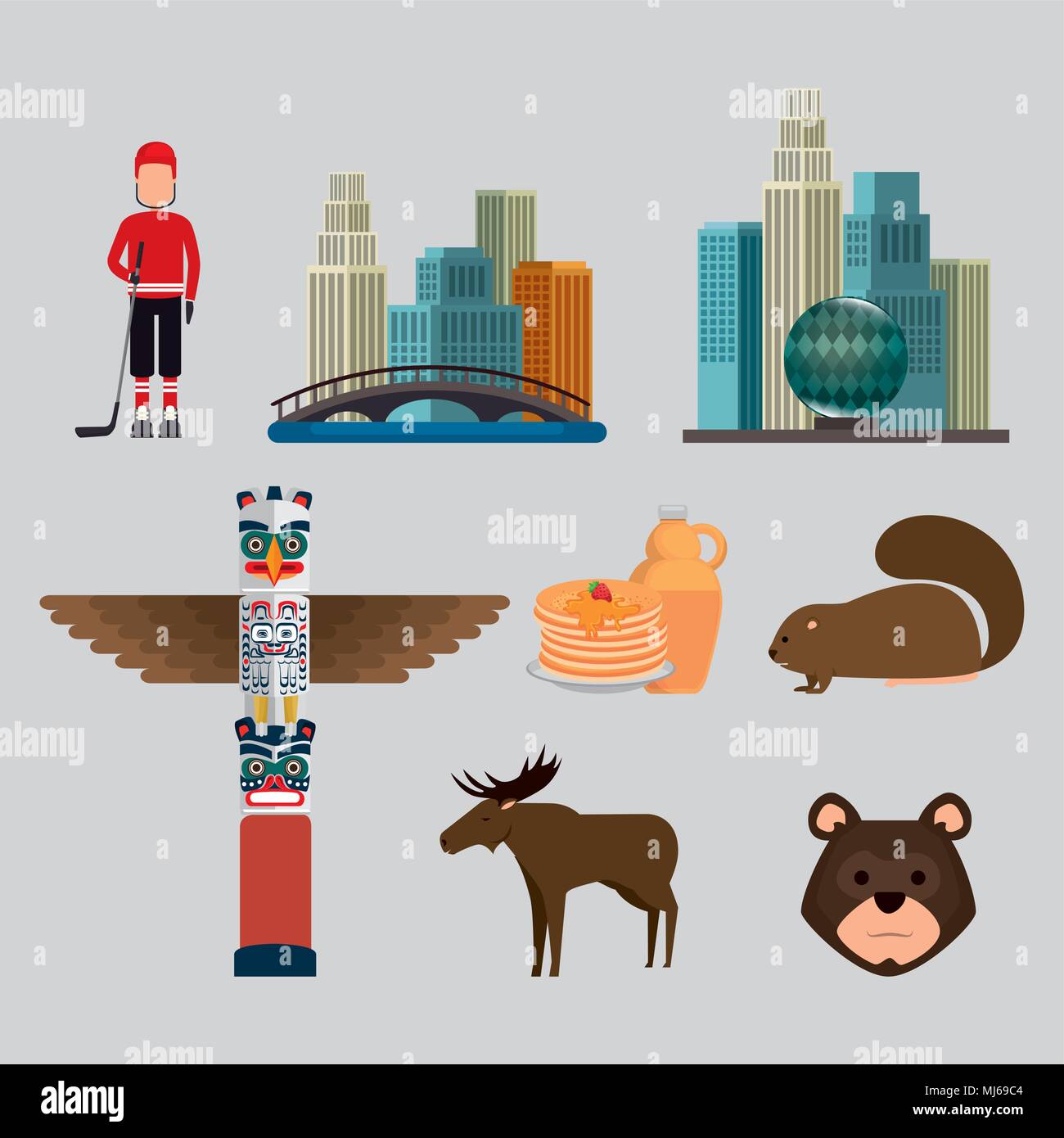 canadian culture set icons Stock Vector Image & Art - Alamy