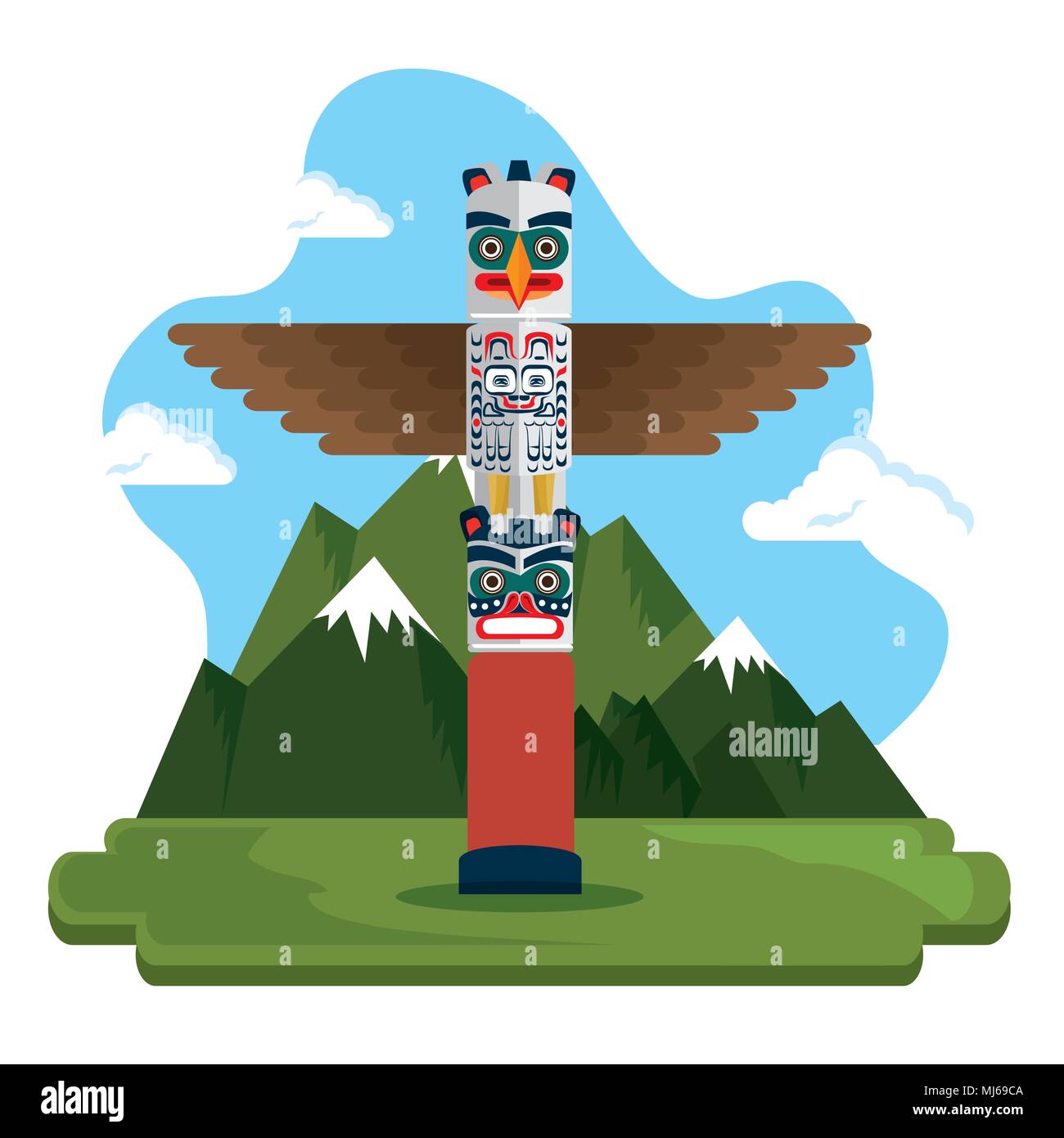 totem culture canadian scene Stock Vector Image & Art - Alamy