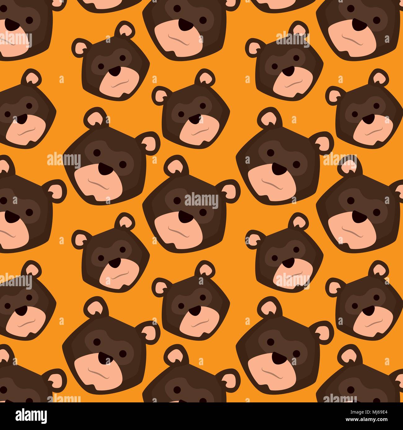 grizzly bear heads pattern background Stock Vector Image & Art - Alamy
