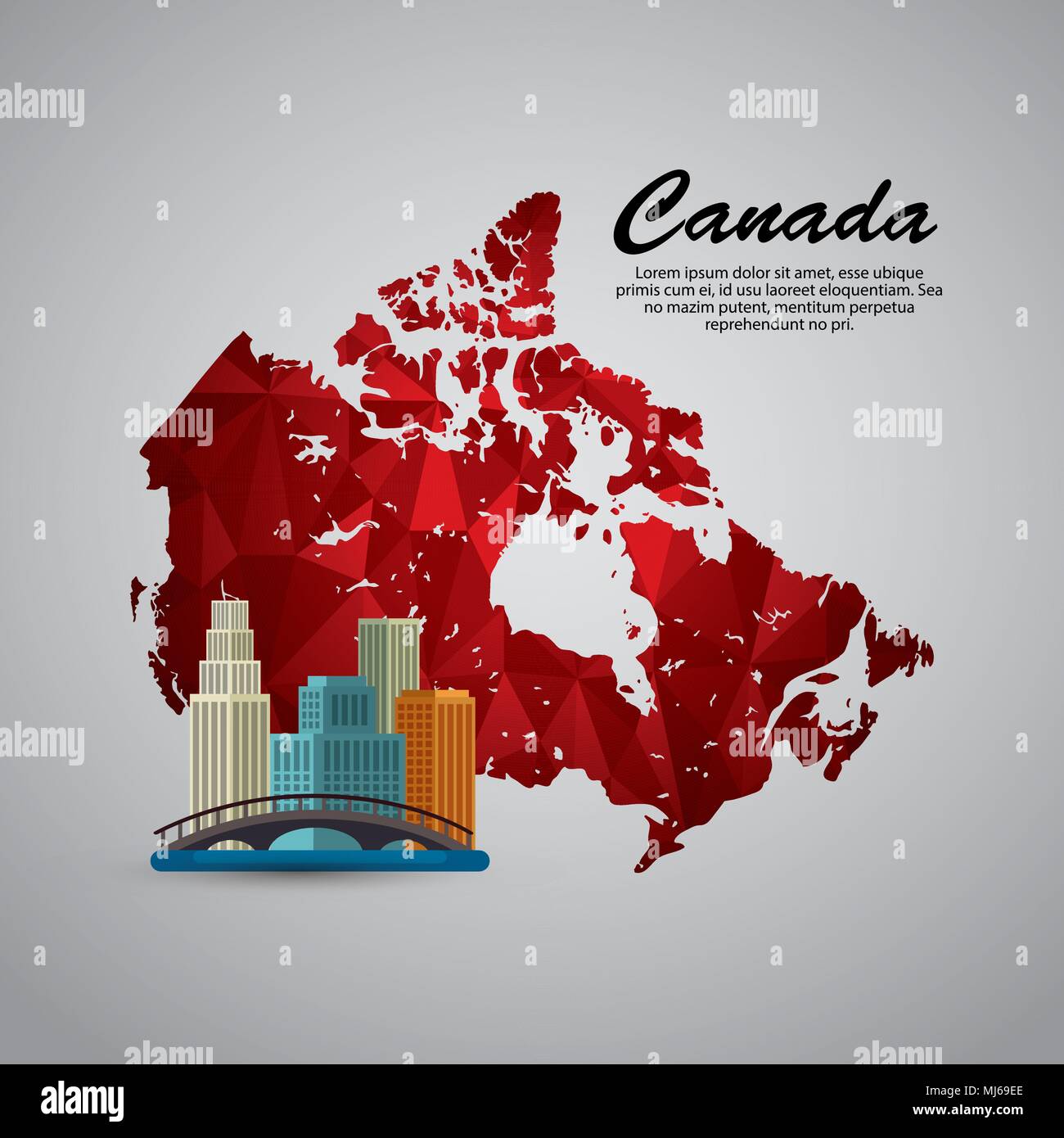 canadian cityscape scene and map Stock Vector Image & Art - Alamy