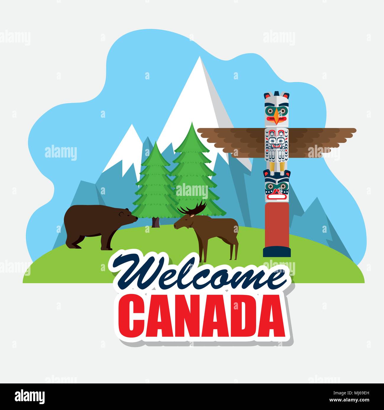 Canada grizzly bear snow Stock Vector Images - Alamy