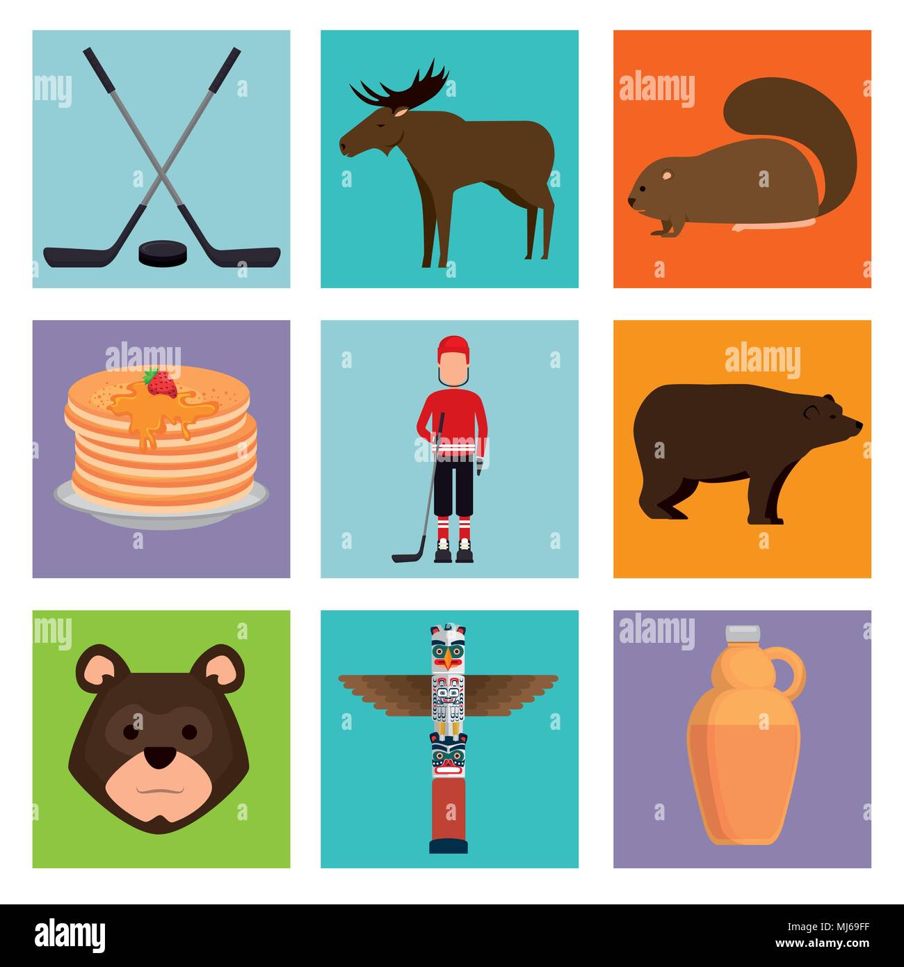 canadian culture set icons Stock Vector Image & Art - Alamy
