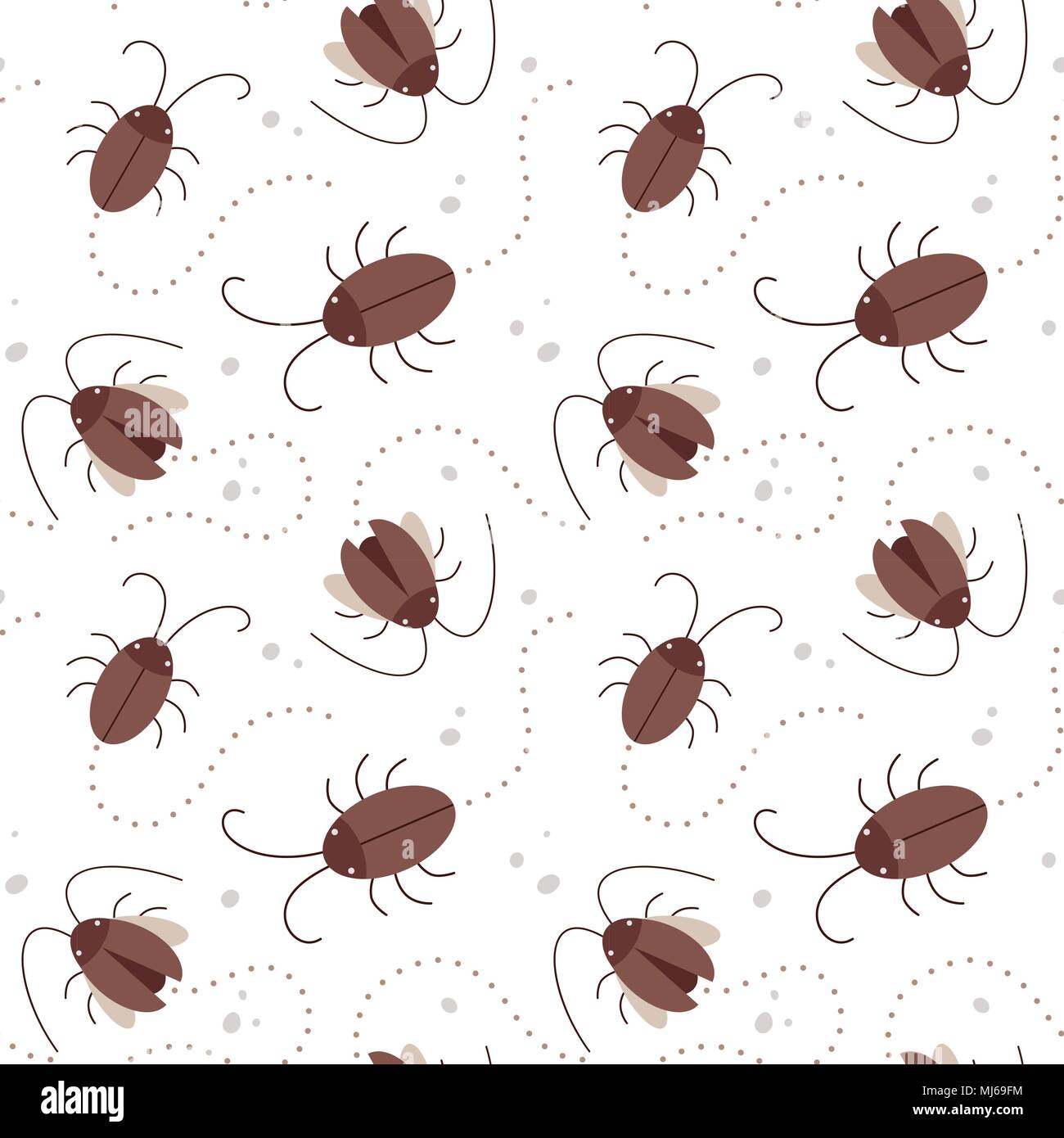 Vector illustration seamless pattern with Cockroach Stock Vector Image ...