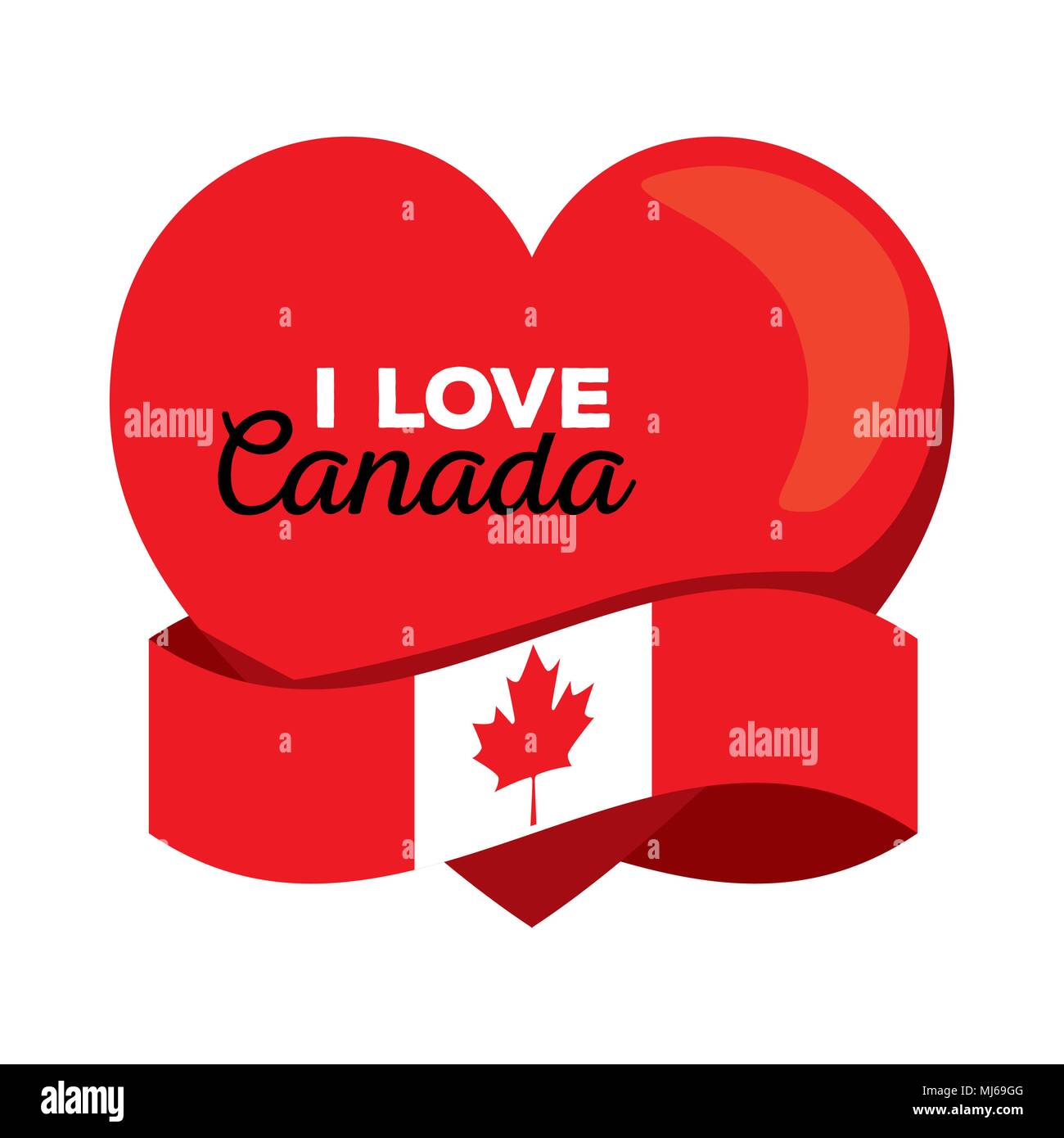 Canadian flag in heart shape Stock Vector Images - Alamy