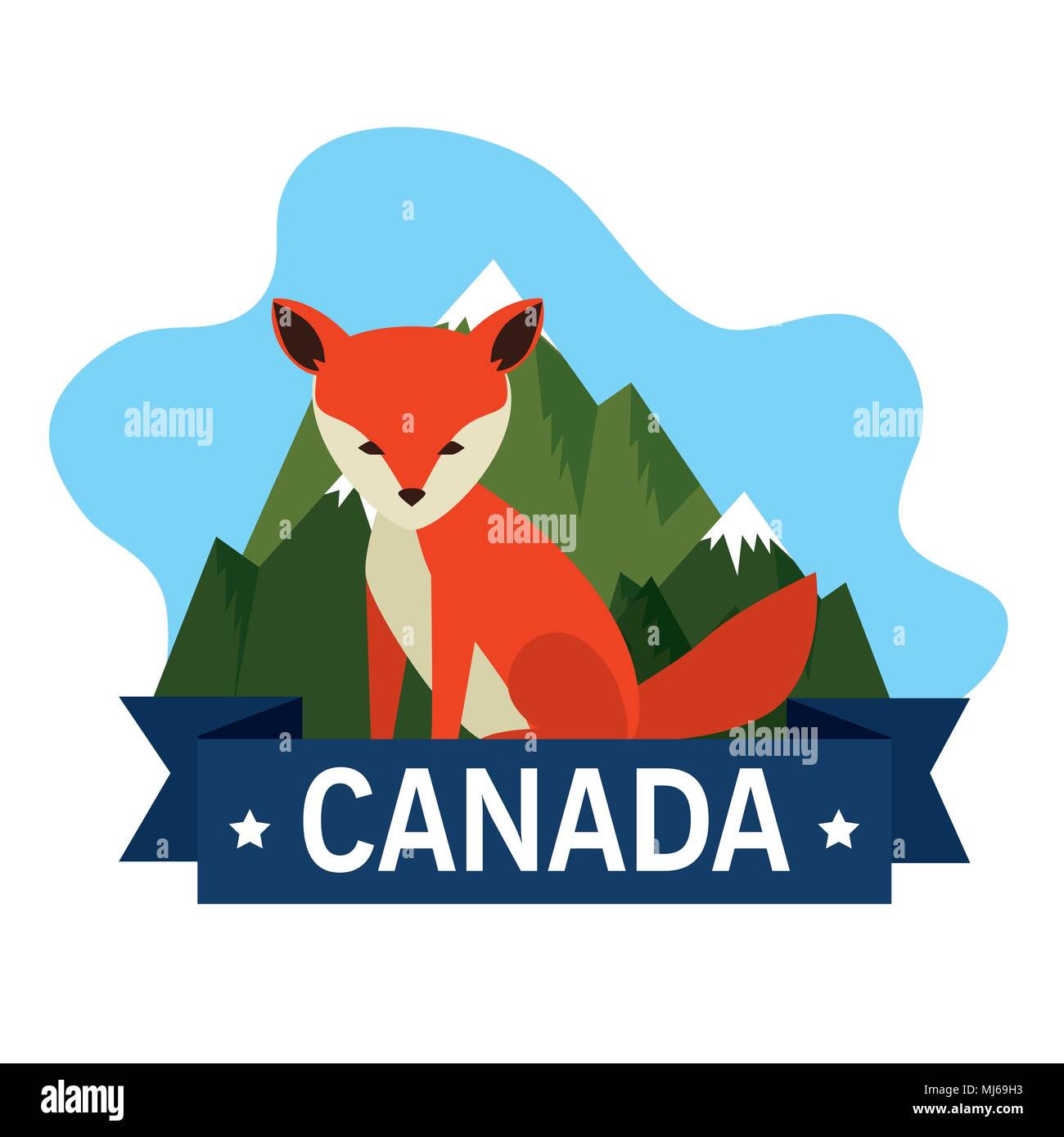 canadian fox scene icon Stock Vector Image & Art - Alamy