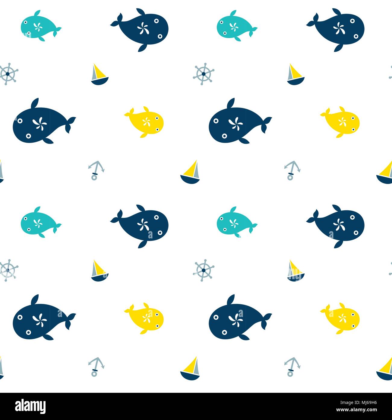 Whale pattern vector vectors hi-res stock photography and images - Alamy