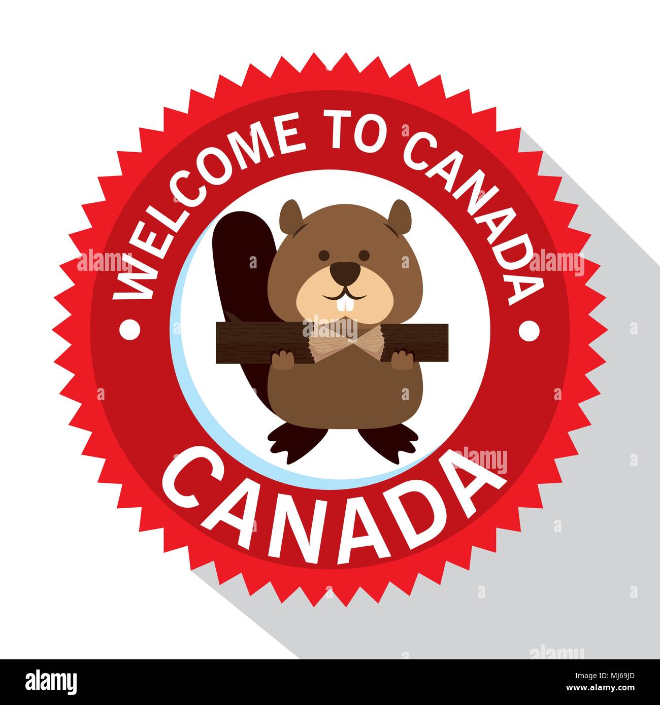 Canada beaver stamp Stock Vector Images - Alamy