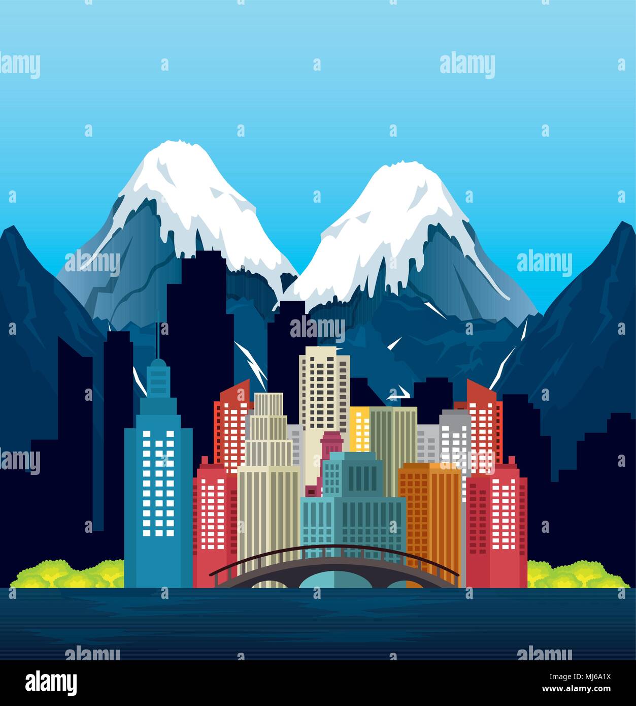Peak bridge Stock Vector Images - Alamy