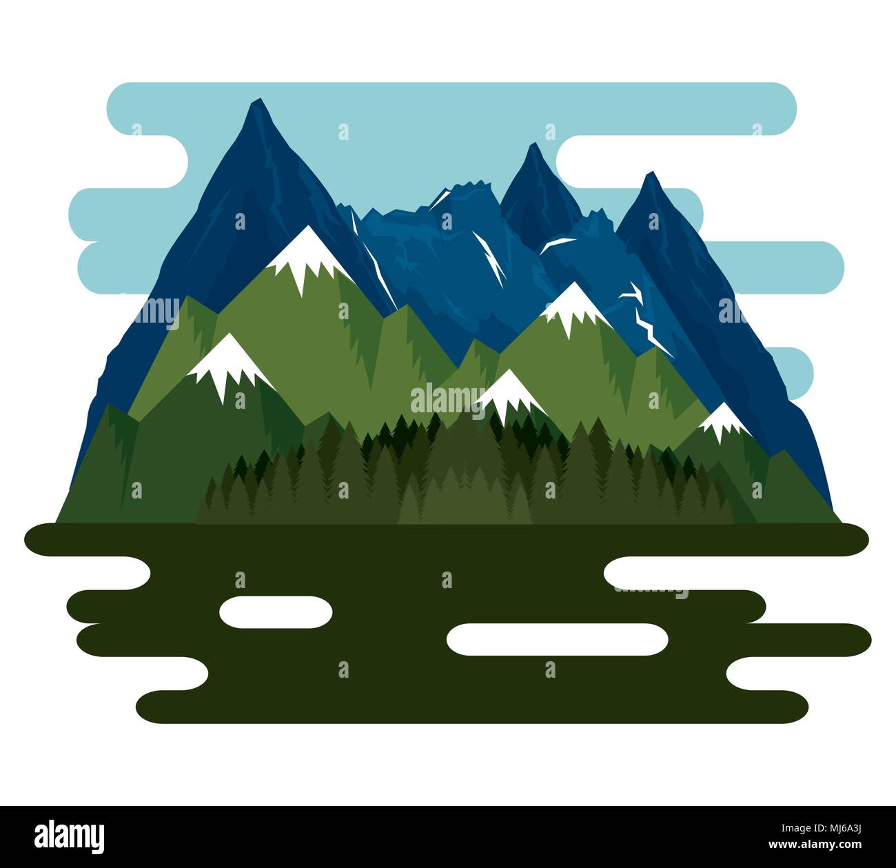 Rocky mountain landscape field Cut Out Stock Images & Pictures - Alamy