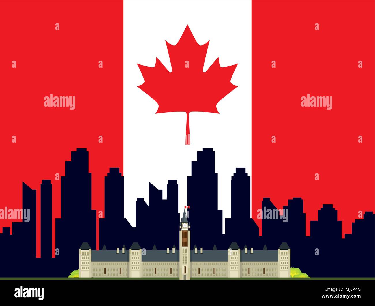 Canadian flag buildings Stock Vector Images - Alamy