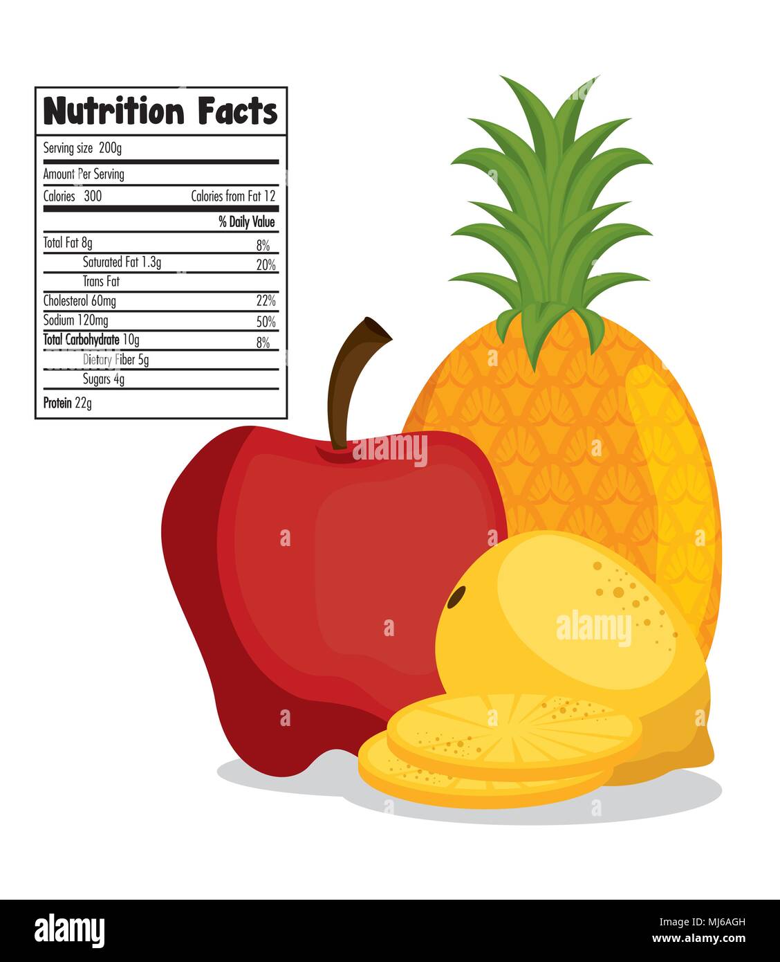 fruits group with nutrition facts Stock Vector Image & Art - Alamy
