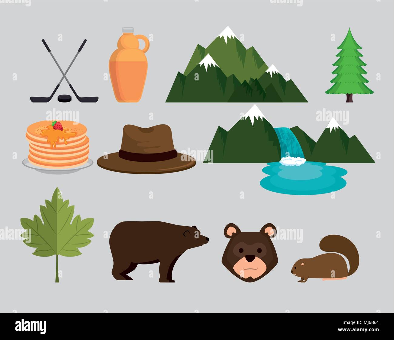 canadian culture set icons Stock Vector Image & Art - Alamy