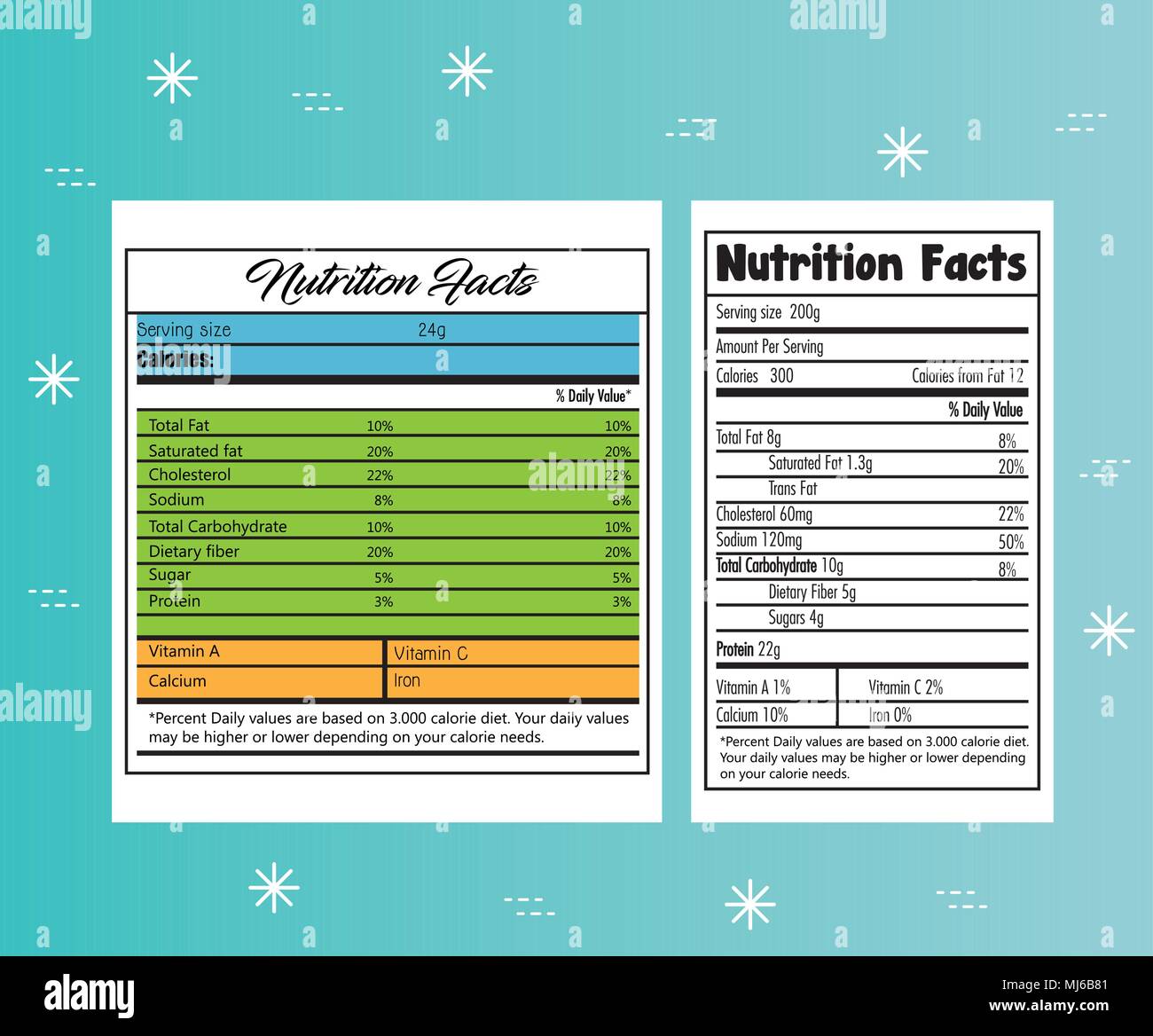 paper with nutrition facts Stock Vector Image & Art - Alamy