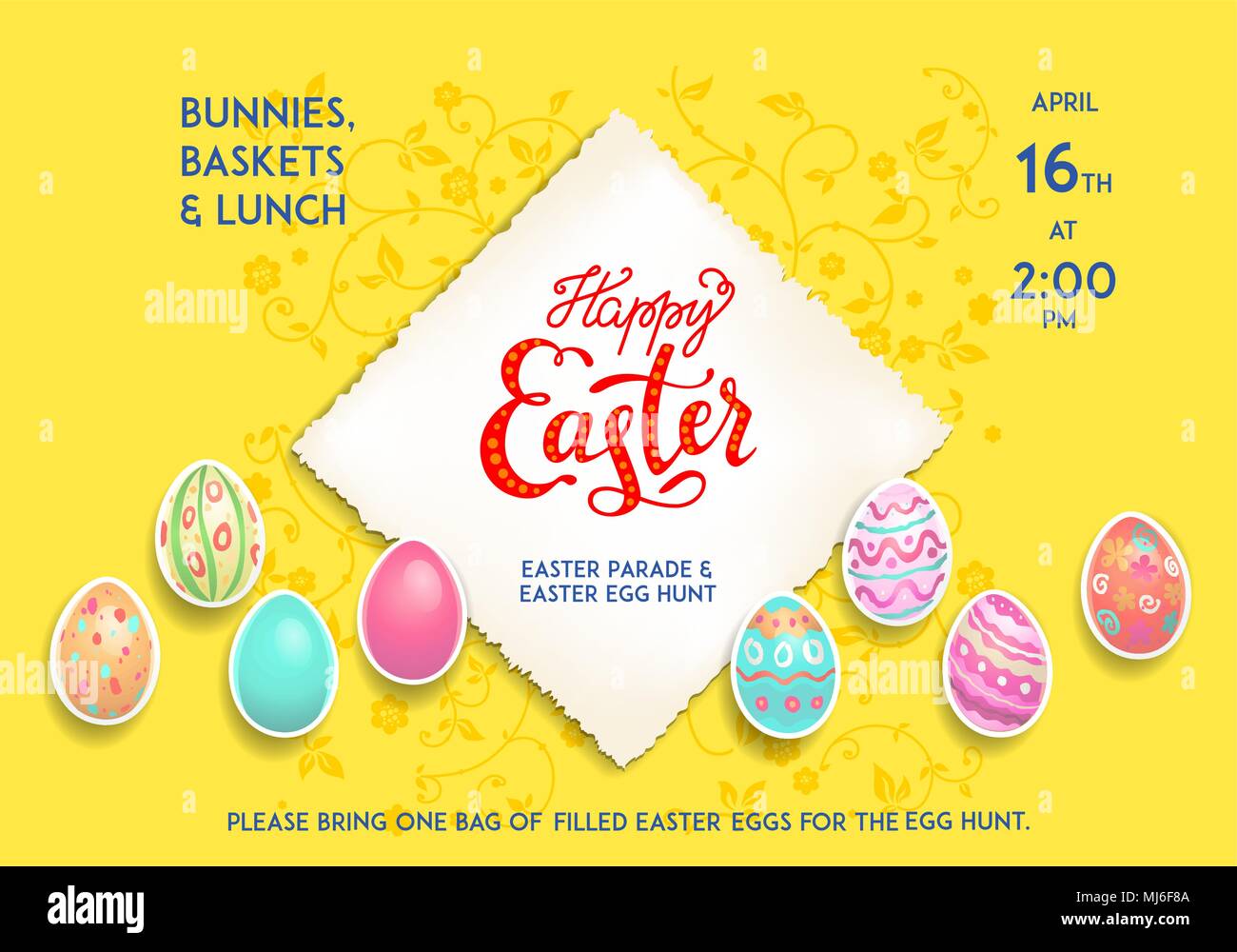 Yellow Template poster eggs Stock Vector Image & Art - Alamy