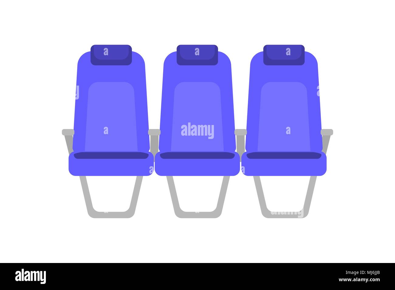 Vector flat colorful illustration of blue seat. Cartoon interior ...