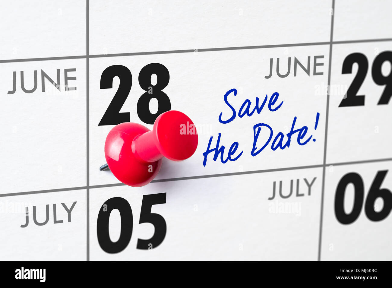 June 28 calendar hi-res stock photography and images - Alamy