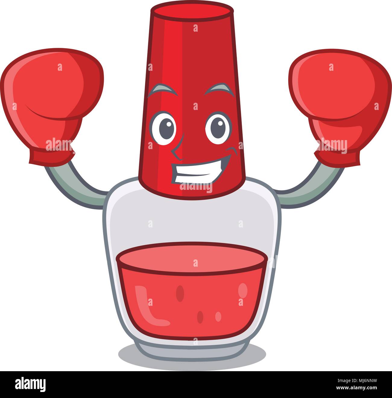 Boxing nail polish character cartoon vector illustration Stock Vector ...