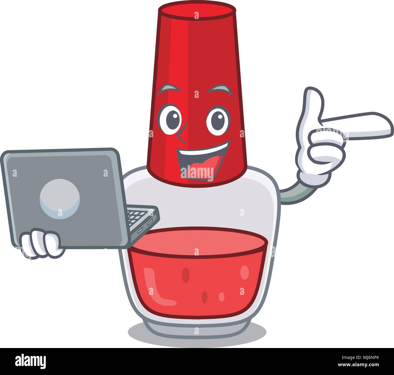With laptop nail polish character cartoon vector illustration Stock ...