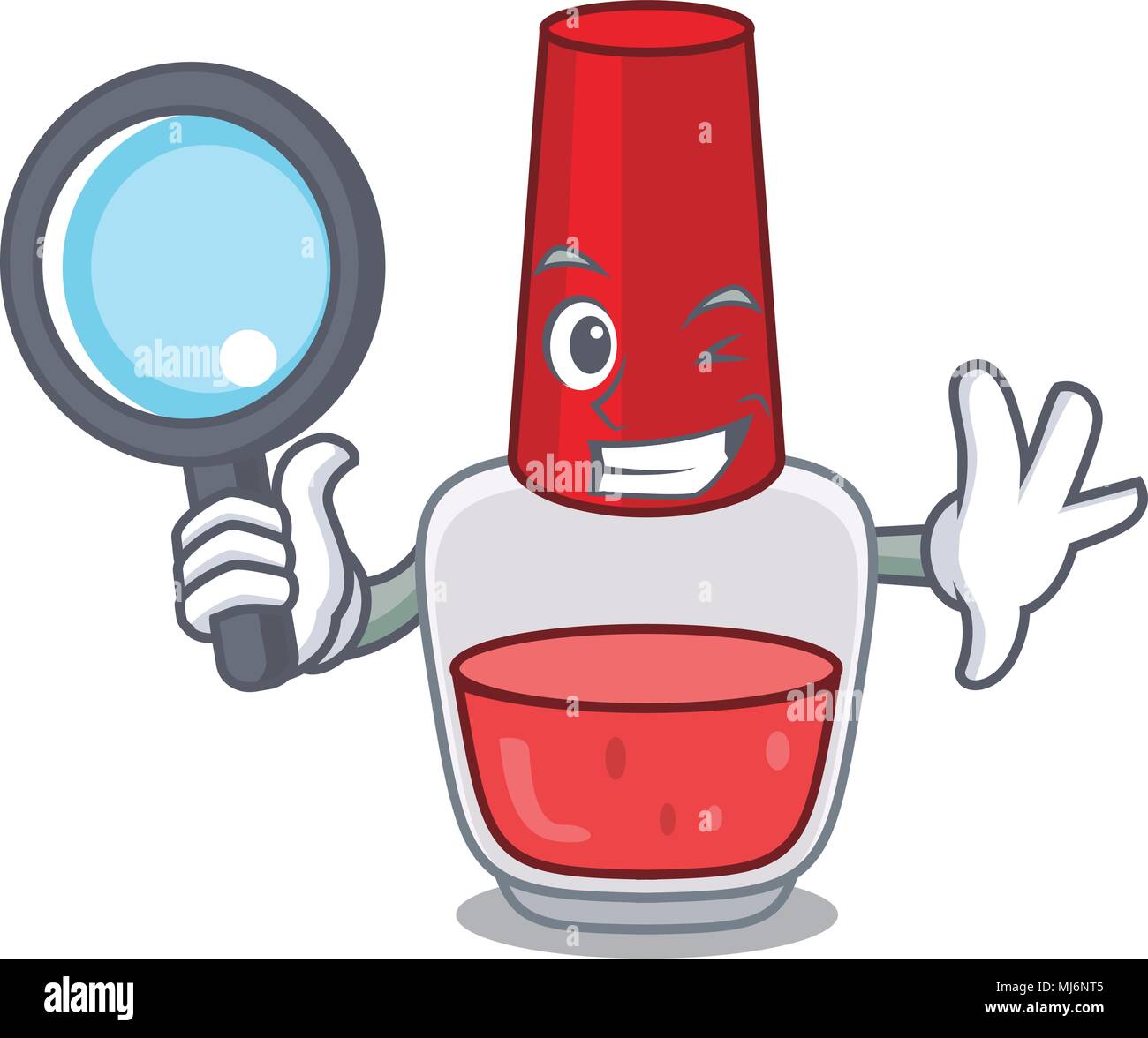 Detective nail polish character cartoon vector illustration Stock ...