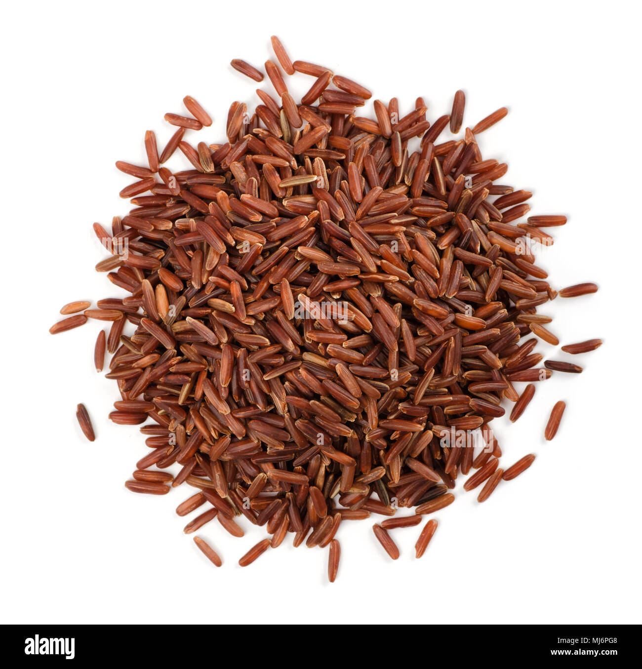 Top view of red rice isolated on white Stock Photo - Alamy