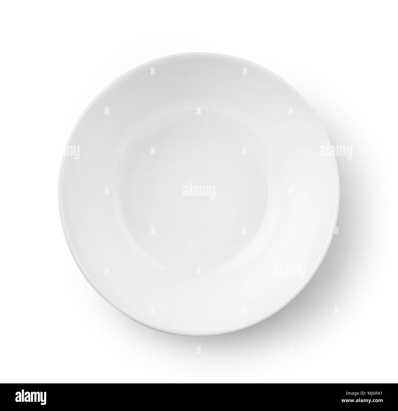 Top view of white empty bowl isolated on white Stock Photo - Alamy
