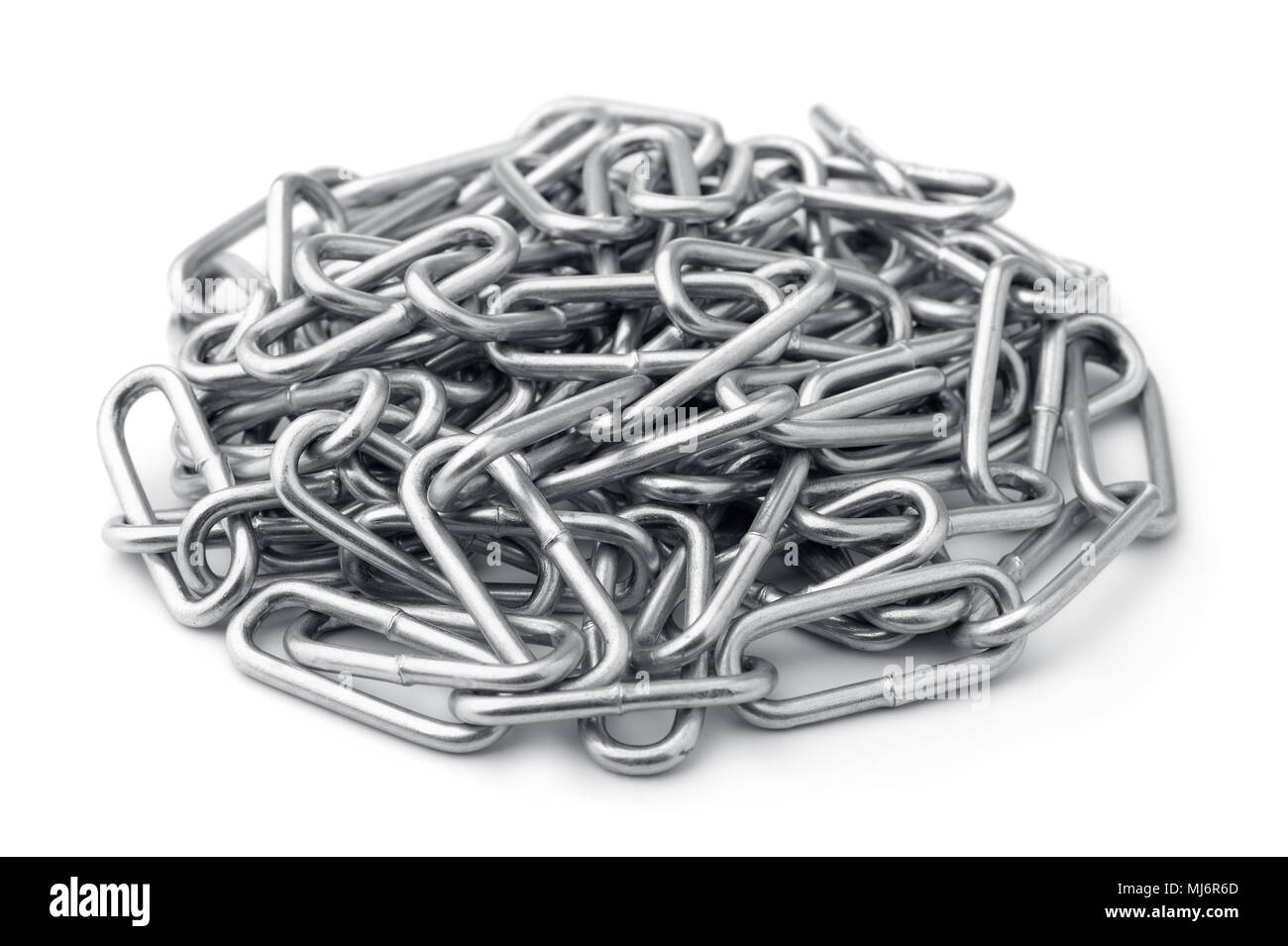 Silver steel chain on Cut Out Stock Images & Pictures - Alamy