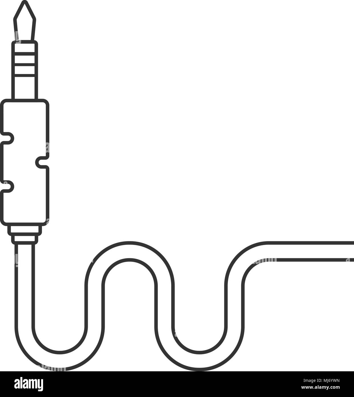 thin line black audio jack Stock Vector Image & Art - Alamy