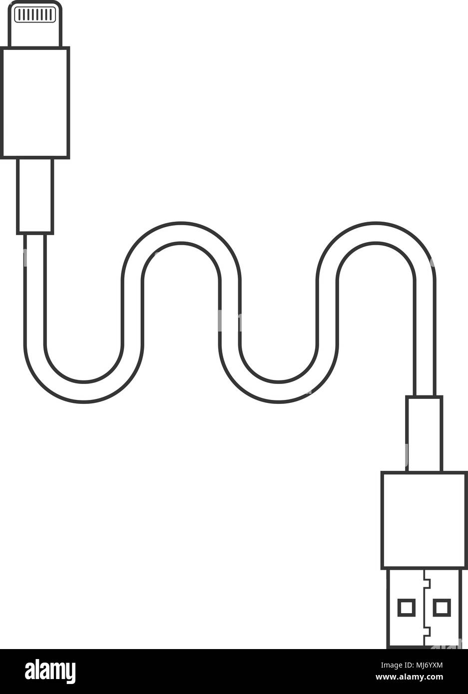 Charging smartphone usb cable Black and White Stock Photos & Images - Alamy