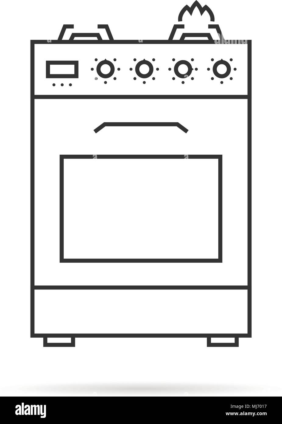 Cook stove icon outline hi-res stock photography and images - Alamy