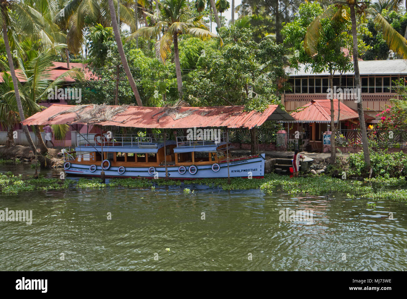 Alappuzha, Kerala / India - April 15 2018: A traditional house boat is ...