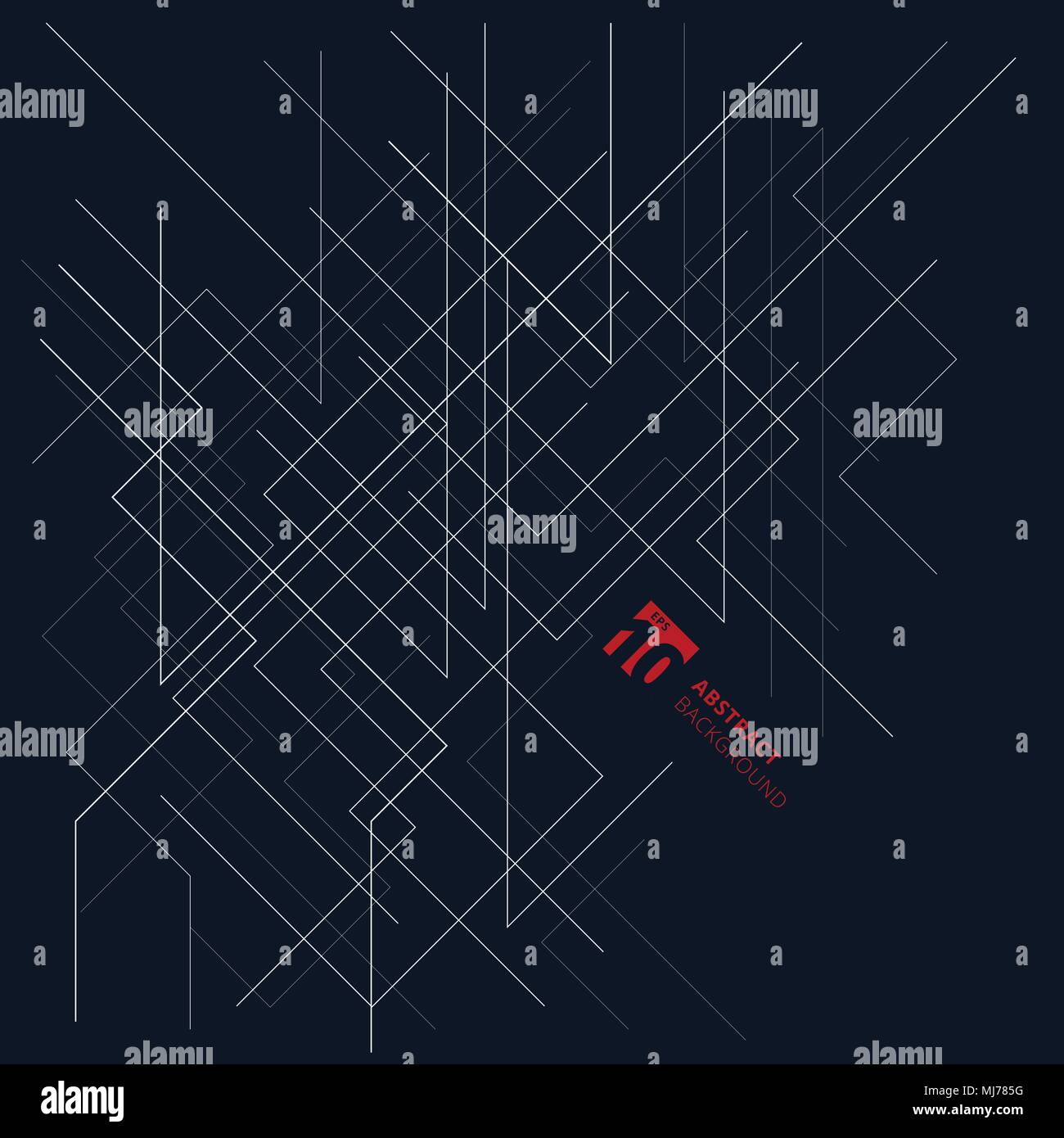 Abstract architecture lines dimensional structure on dark blue ...