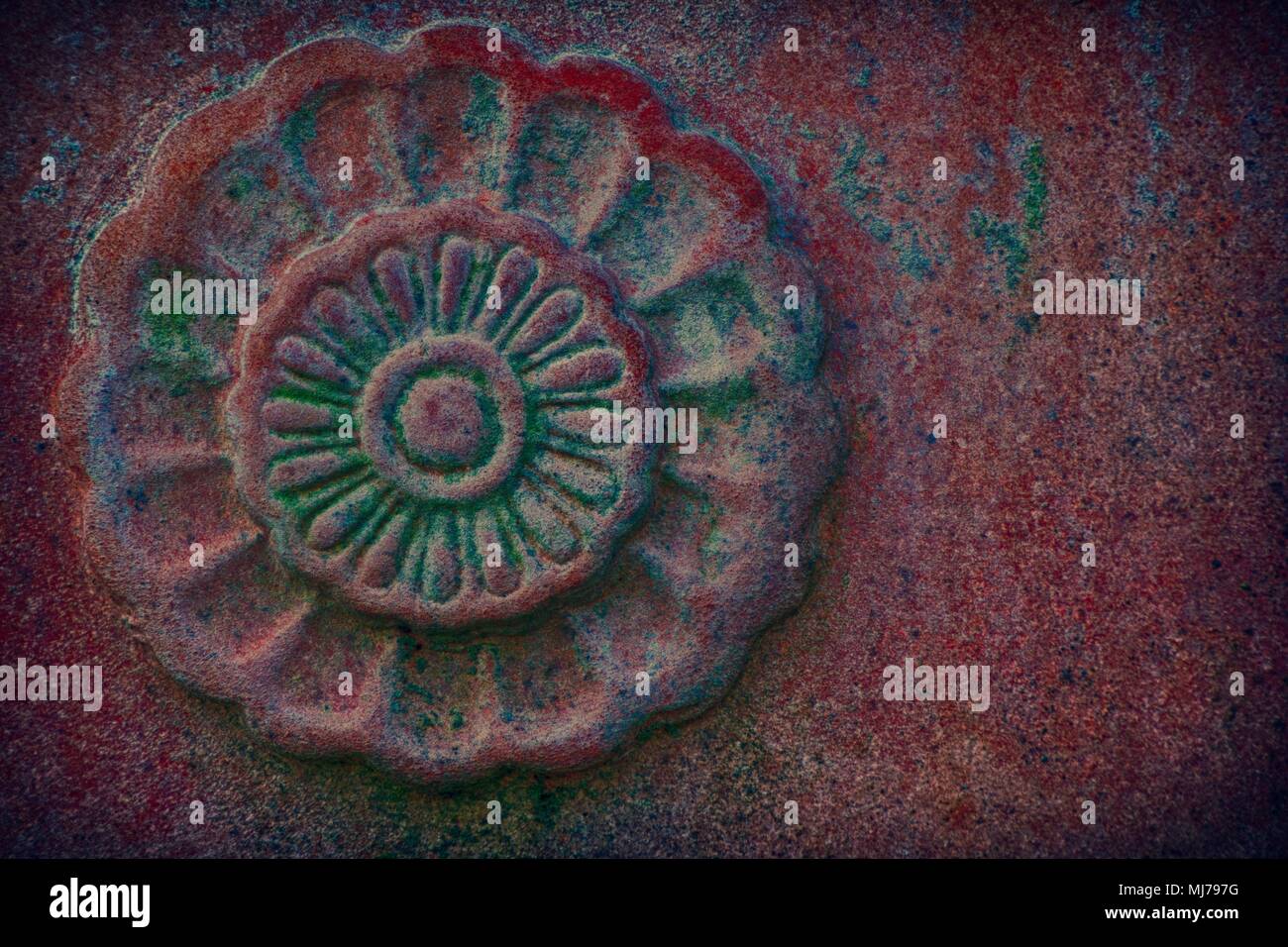 Ornate stone texture, circle rock shape, background for web site or ...