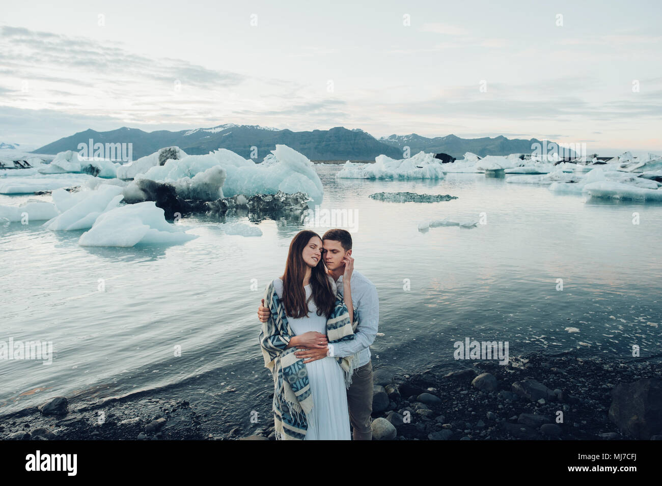 Iceland blue lagoon couple hi-res stock photography and images - Alamy
