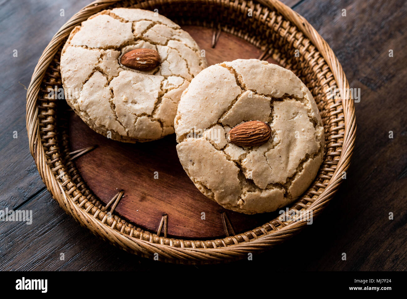 Acibadem cookie is a traditional Turkish biscuit made of almonds, sugar ...
