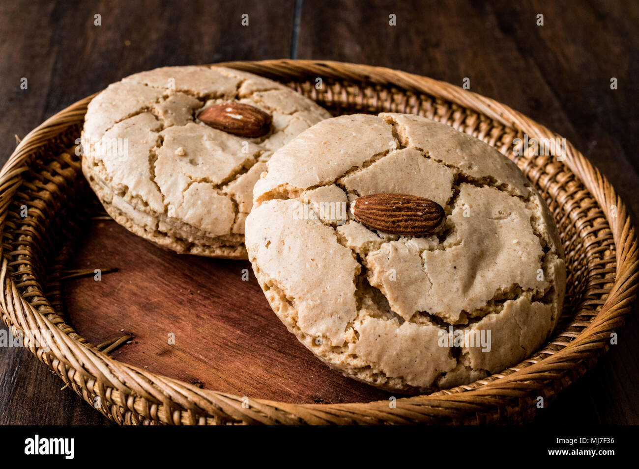 Acibadem cookie is a traditional Turkish biscuit made of almonds, sugar ...