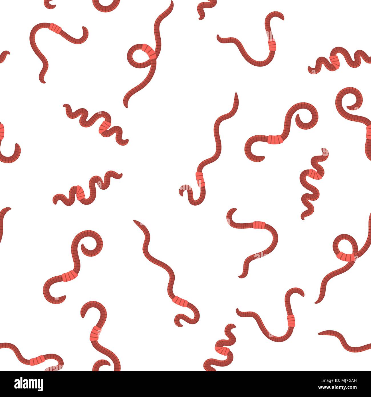 Animal Earth Red Worms for Fishing Seamless Pattern Stock Vector Image ...