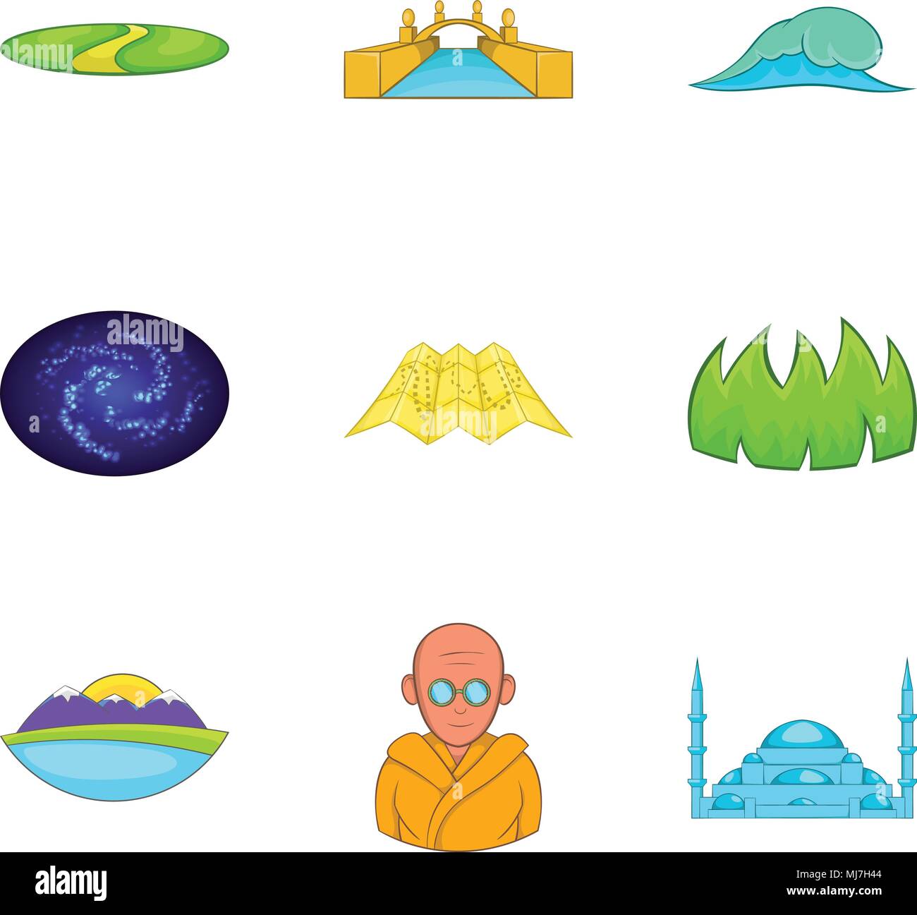 Across the country icons set, cartoon style Stock Vector Image & Art ...