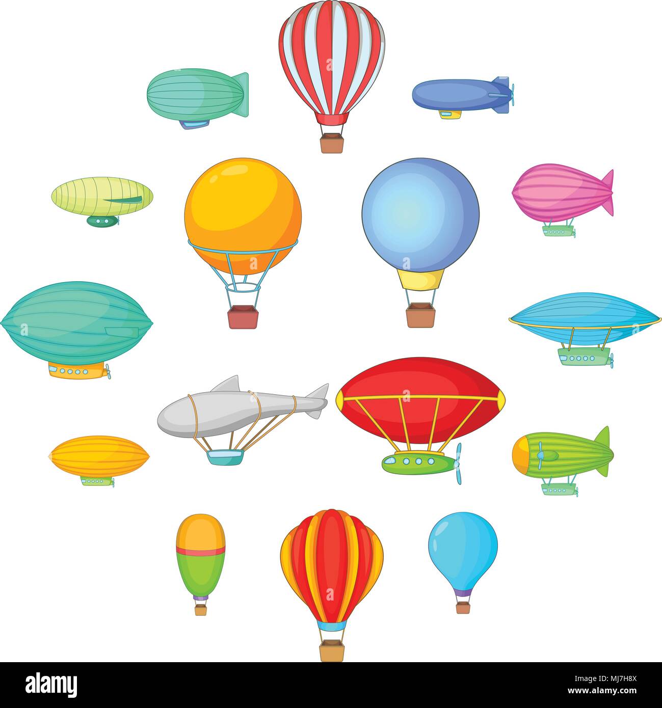 Vintage balloons icons set, cartoon style Stock Vector Image & Art - Alamy