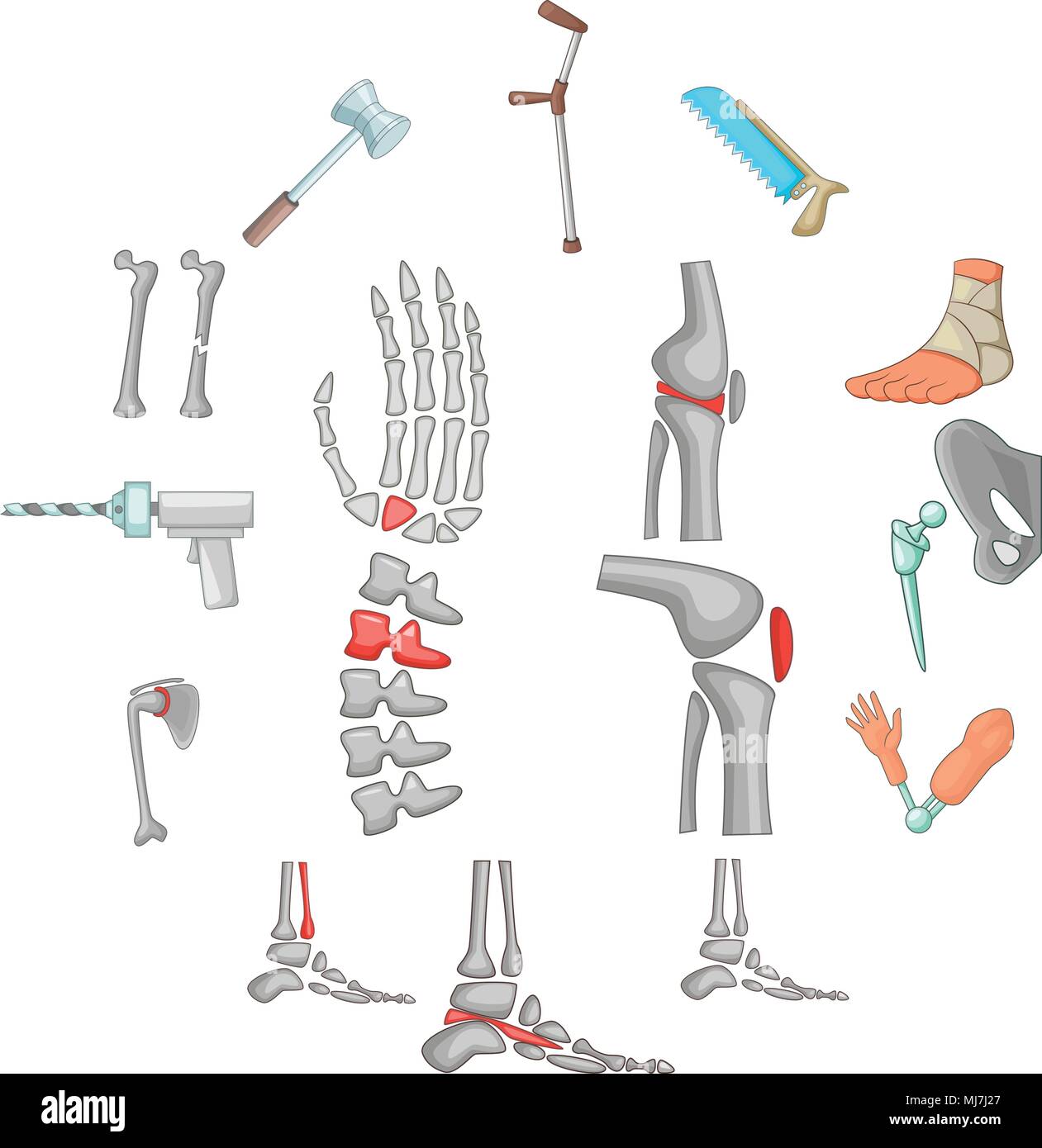 Orthopedic and spine icons set, cartoon style Stock Vector Image & Art ...