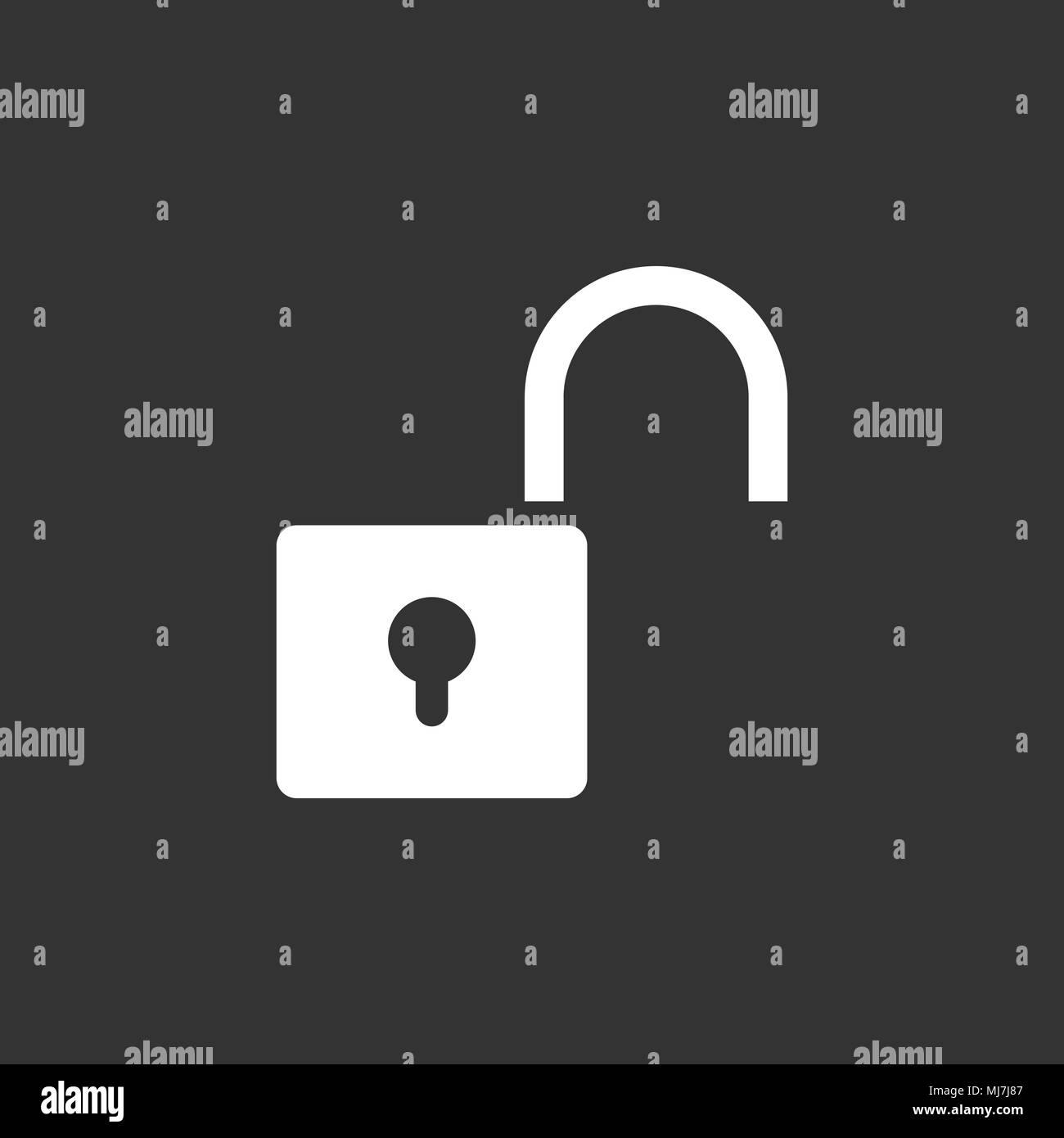 Unlock icon on black background. Vector illustration Stock Vector Image ...