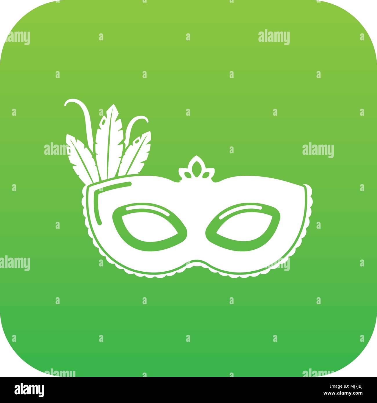 Carnival mask icon green vector Stock Vector Image & Art - Alamy