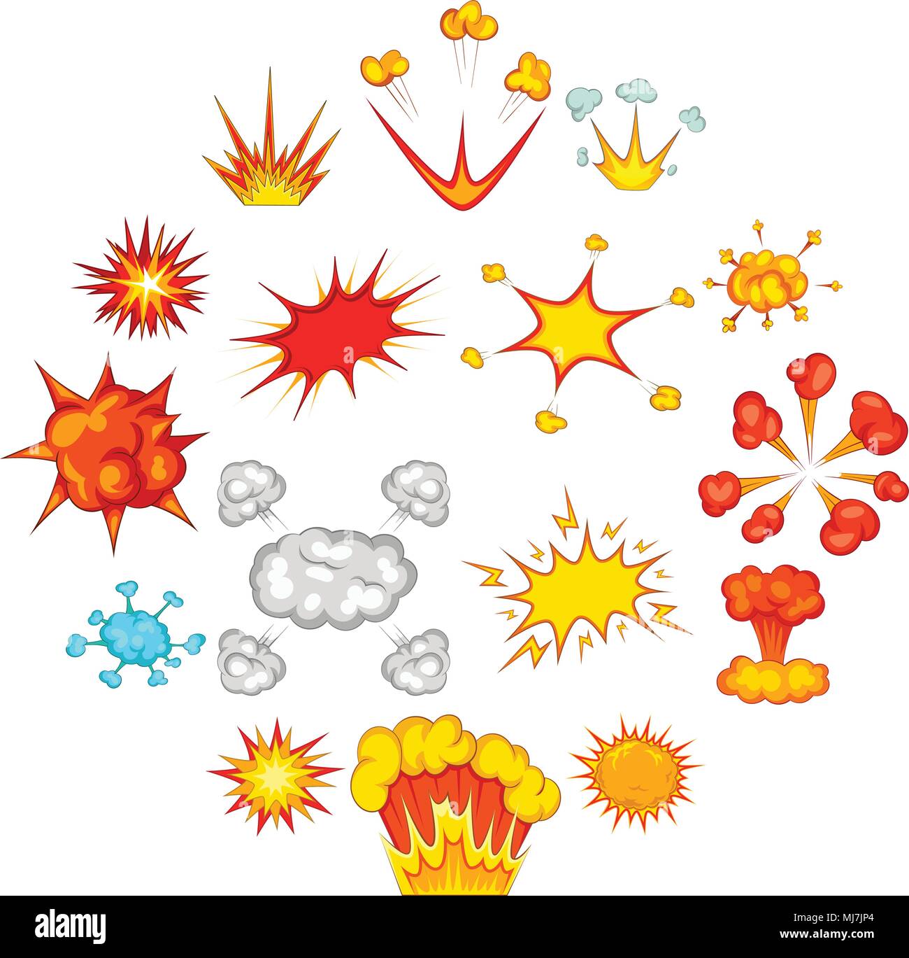 Explosion icons set, cartoon style Stock Vector Image & Art - Alamy