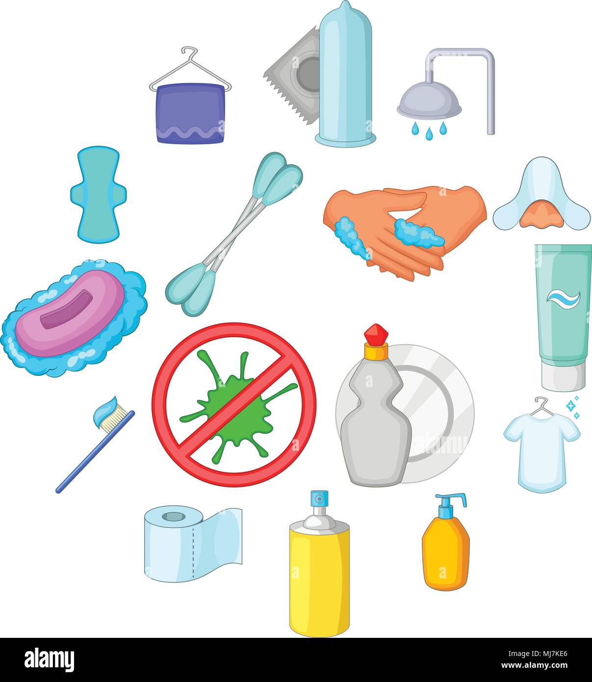 Hygiene icons set, cartoon style Stock Vector Image & Art - Alamy