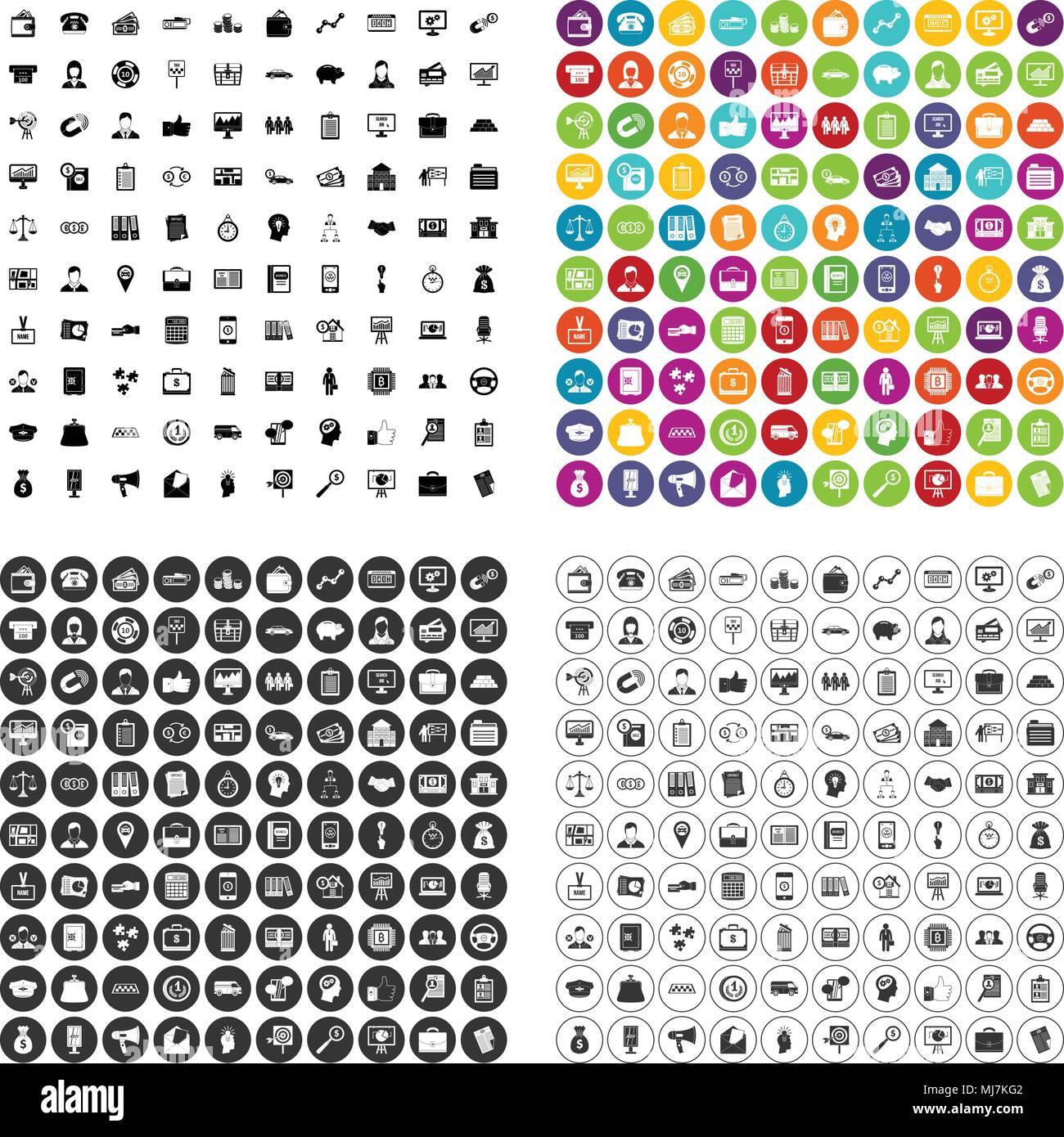 100 business group icons set vector variant Stock Vector Image & Art ...