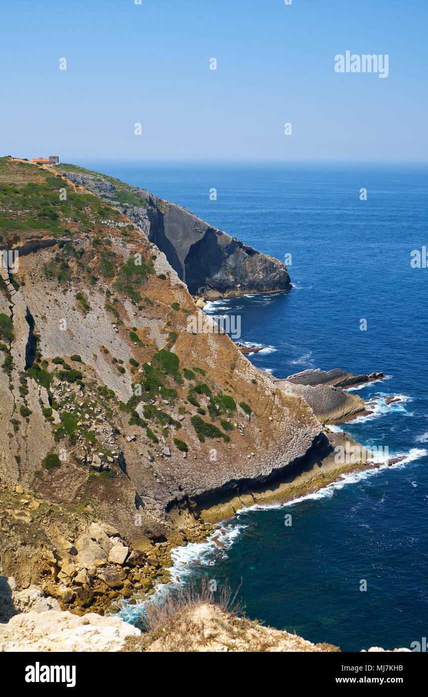 Praia do Cavalo or Horses beach near Cape Espichel in Sesimbra ...